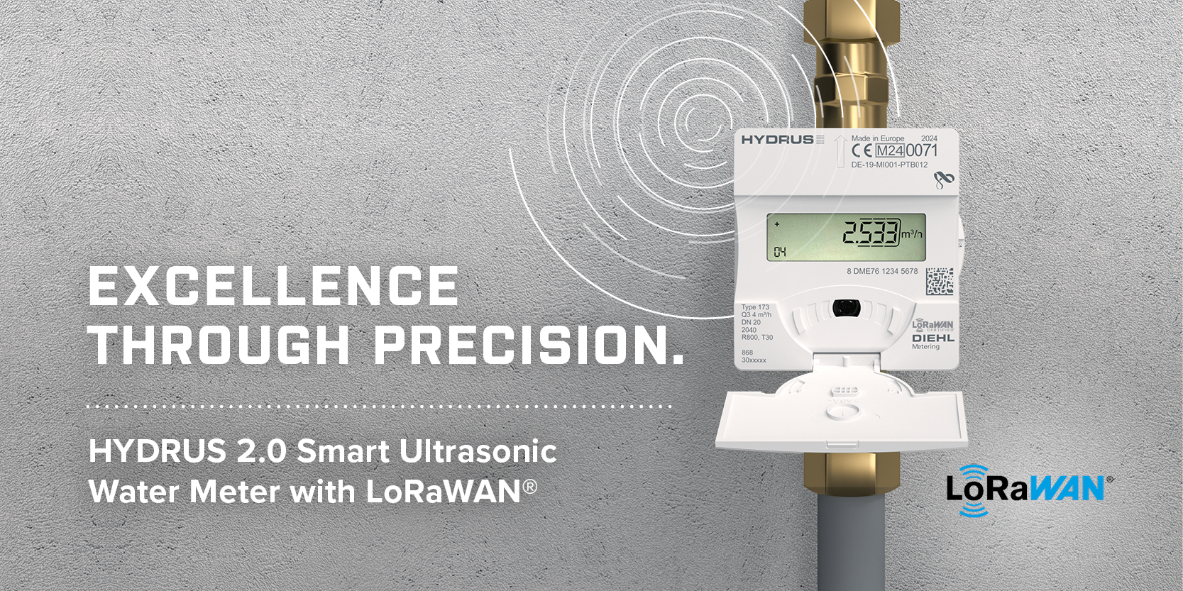 LoRaWAN® Expands Connectivity of HYDRUS 2.0 Ultrasonic Water Meter | Diehl Metering